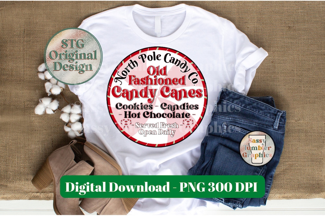 Old Fashioned Candy Canes Label Christmas PNG | Sublimation Design - Etsy