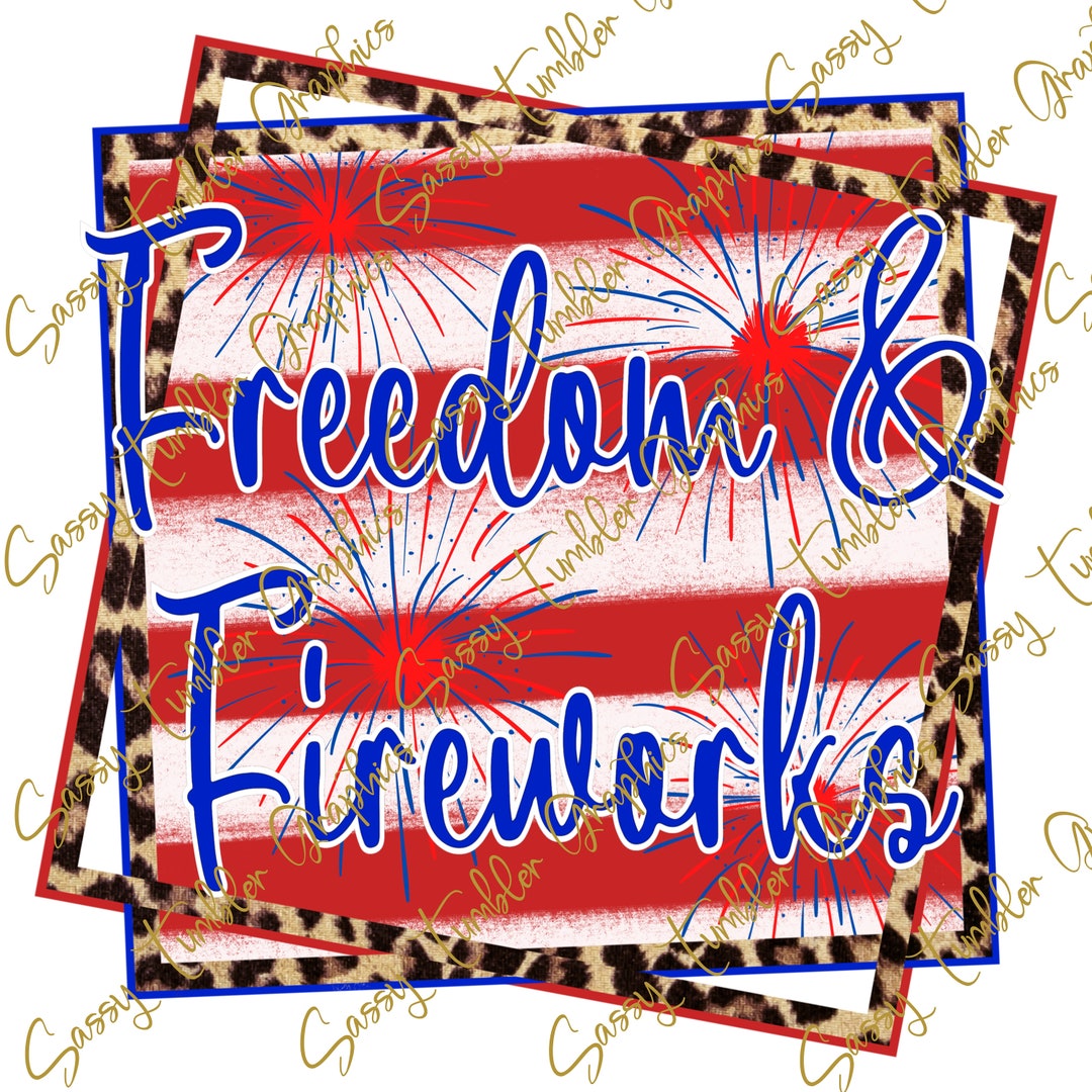 Freedom and Fireworks American Flag PNG, 4th of July PNG, Waterslide ...