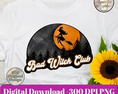 Bad Witch Club PNG Retro Halloween Png Halloween Png Horror - Etsy