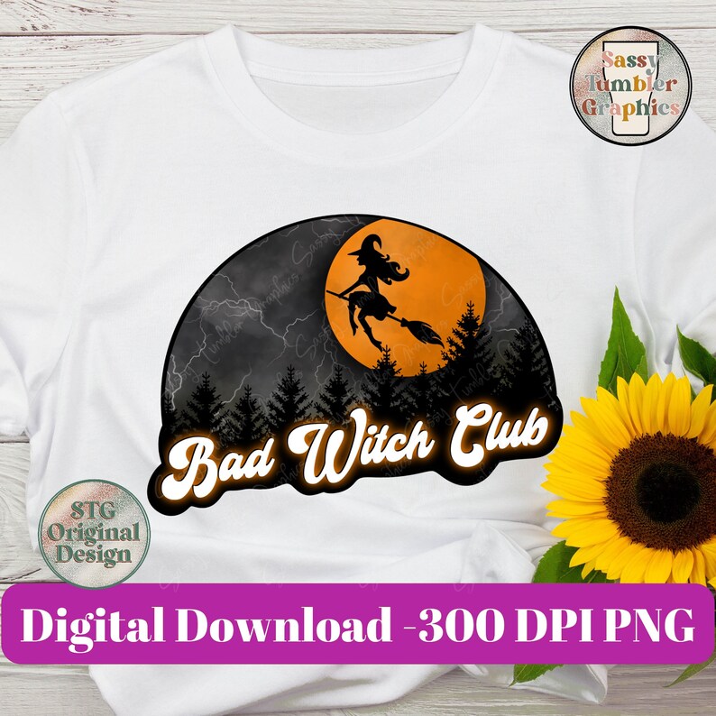 Bad Witch Club PNG Retro Halloween Png Halloween Png Horror - Etsy
