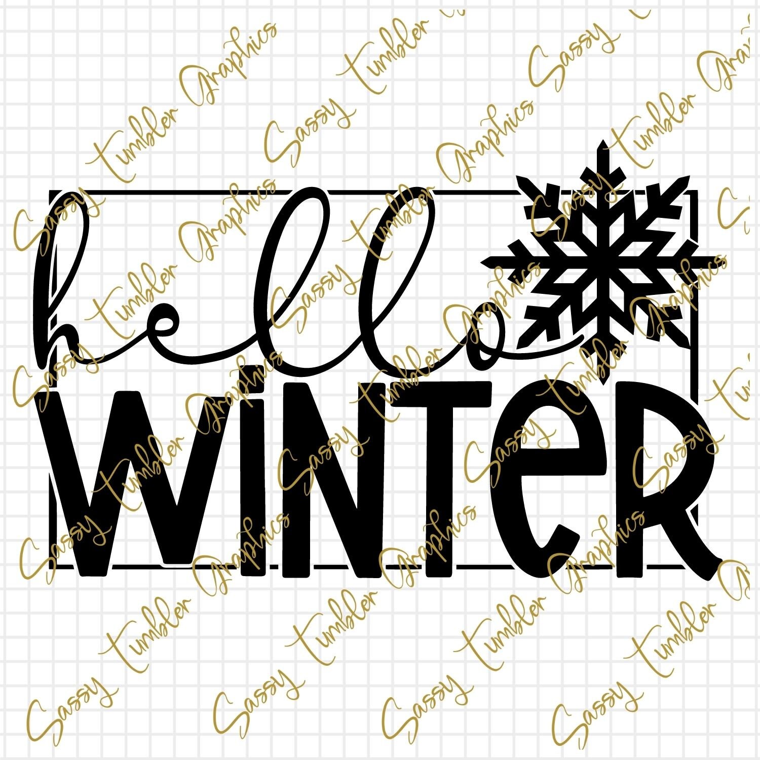 Hello Winter Snowflake SVG PNG Winter Svg Cricut Cut File | Etsy