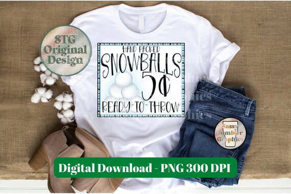 Snowball Sign Christmas Sublimation PNG Winter Snowflake - Etsy