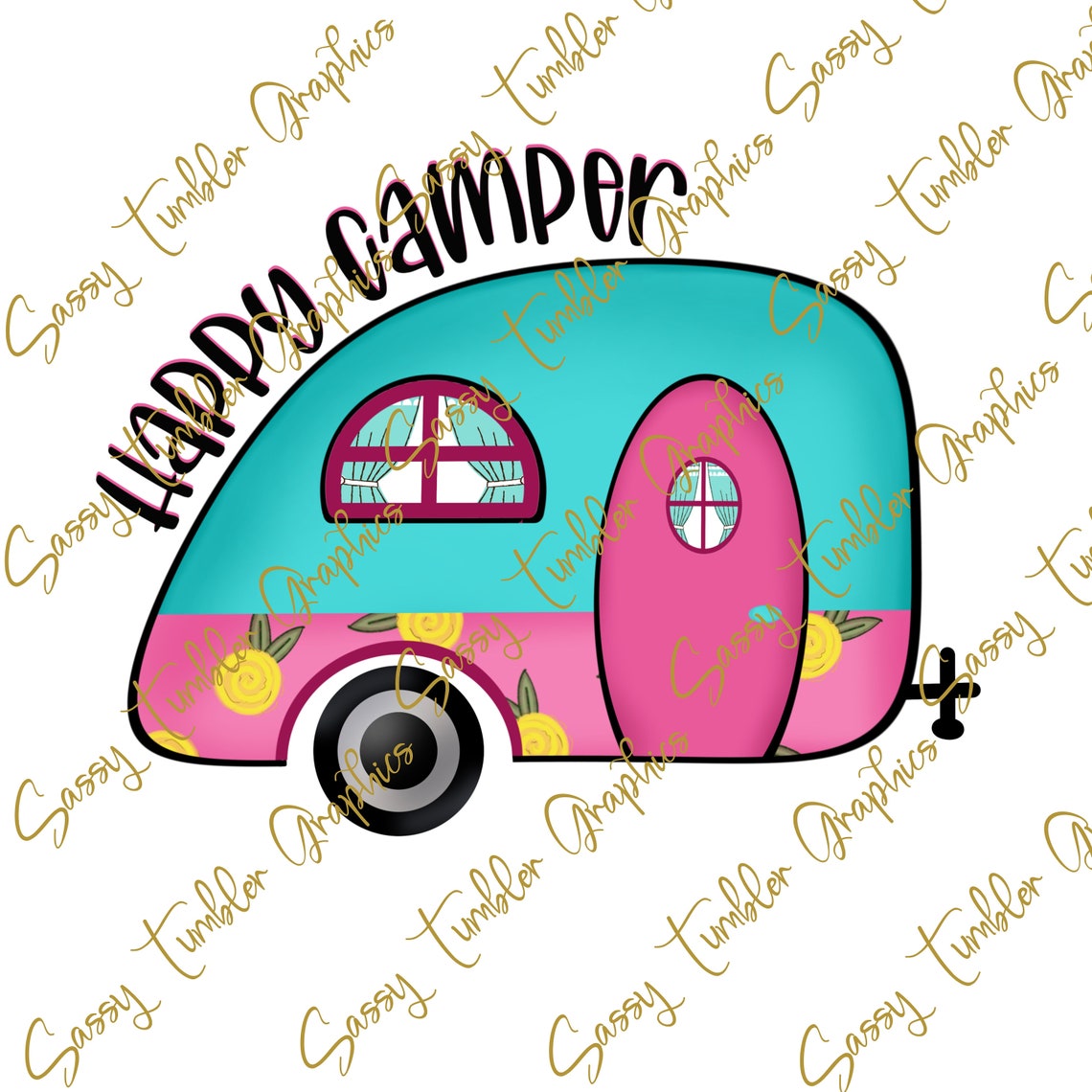 Happy Camper PNG Hand Drawn Camper PNG Sublimation Graphics | Etsy