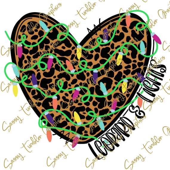 ORIGINAL DESIGNER Leopard and Lights PNG Leopard Christmas | Etsy