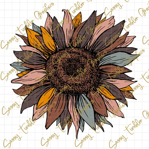 Teal Sunflower PNG Waterslide Digital Graphics Sublimation - Etsy