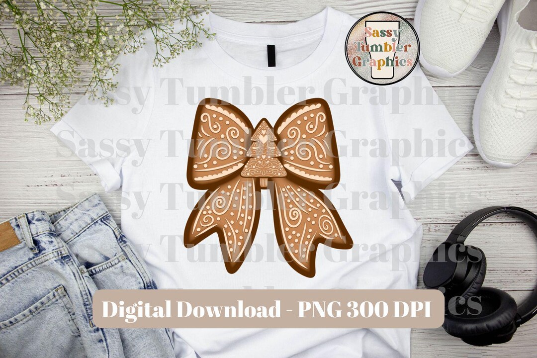 Gingerbread Cookie Bow PNG | Christmas Bow PNG | Christmas Cookie PNG ...