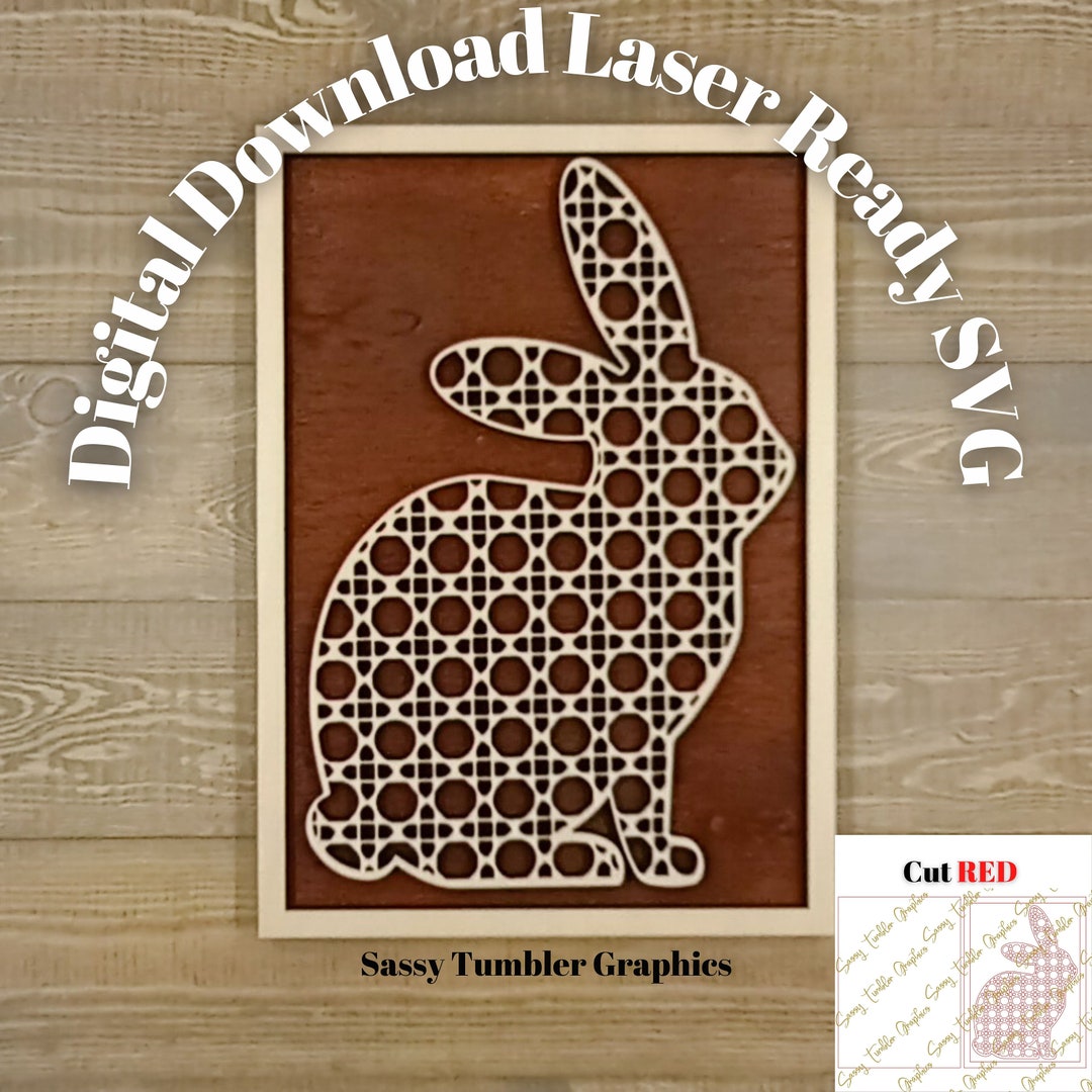 Rattan Bunny Frame SVG for Laser Cutting - Etsy
