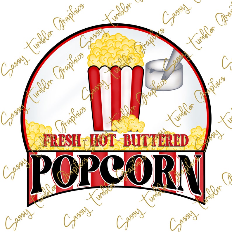ORIGINAL DESIGNER Hand Drawn Hot Fresh Buttered Popcorn Label - Etsy