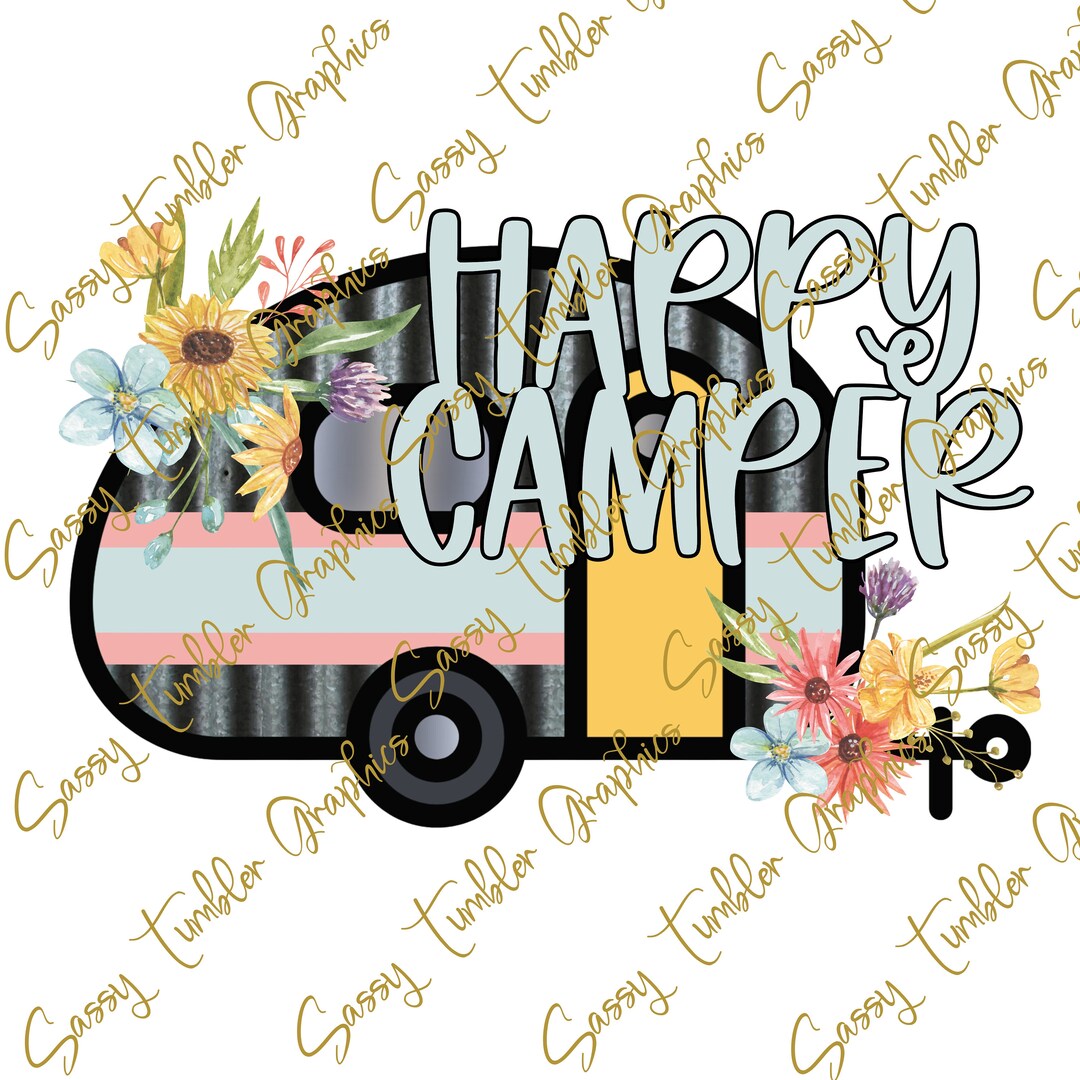 Happy Camper PNG, Waterslide Digital Graphics, Sublimation Graphics ...