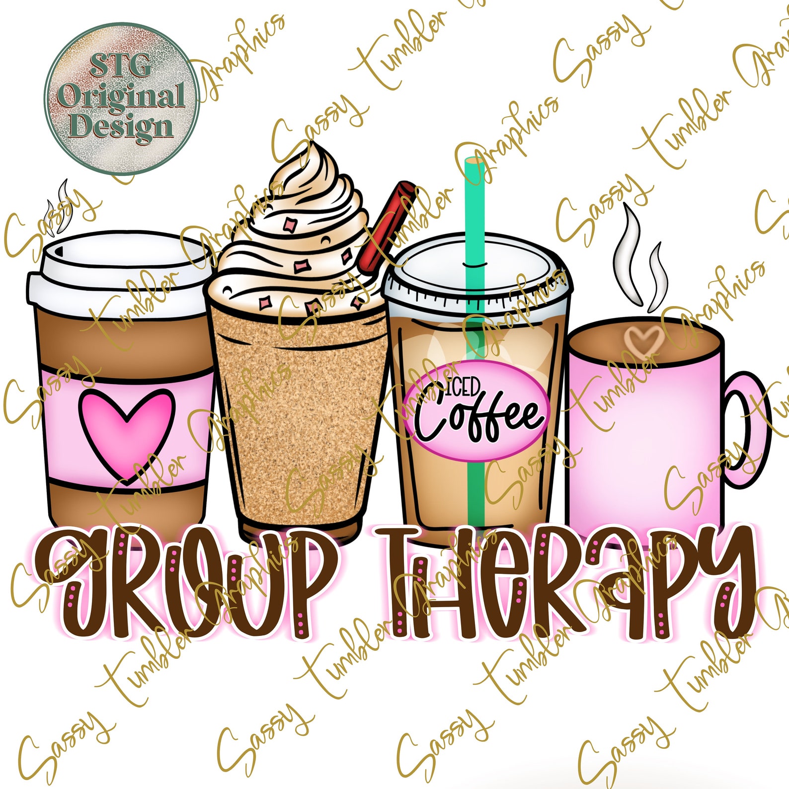 Group Therapy Coffee PNG, Coffee PNG, Sublimation Graphics, Tumbler ...
