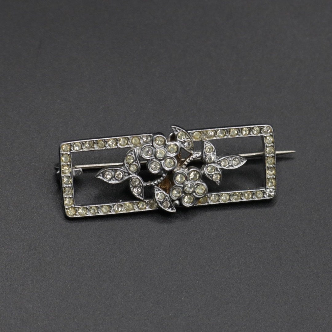 Vintage 1930s 1940s Art Deco Sparkling Rhinestone Floral - Etsy Vintage 1930s 1940s Art Deco Sparkling Rhinestone Floral - Etsy