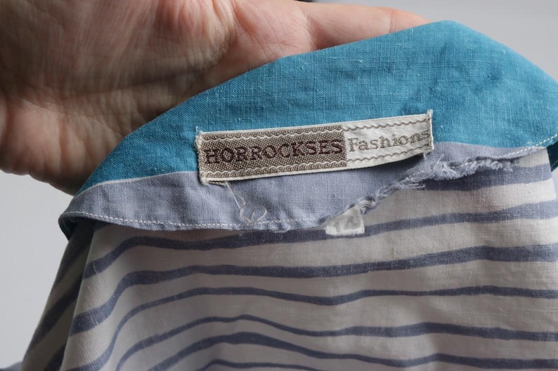 Vintage 1950s Original Blue and Grey Horrockses Fashions Cotton Dress 6 ...