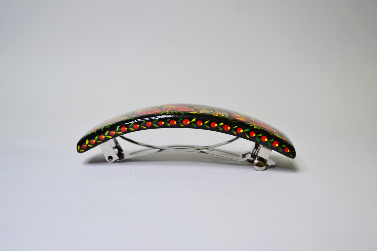 Hair Barrette Wooden Hand Painted Hair Clip Handmade Russian - Etsy