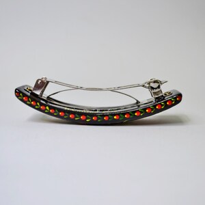 Hair Barrette Wooden Hand Painted Hair Clip Handmade Russian Folk Style ...