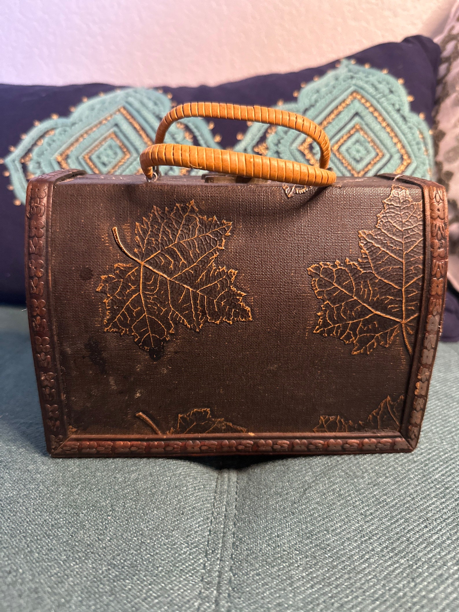 Vintage Small Brown Wooden Handbag Purse With Maple Leaf - Etsy