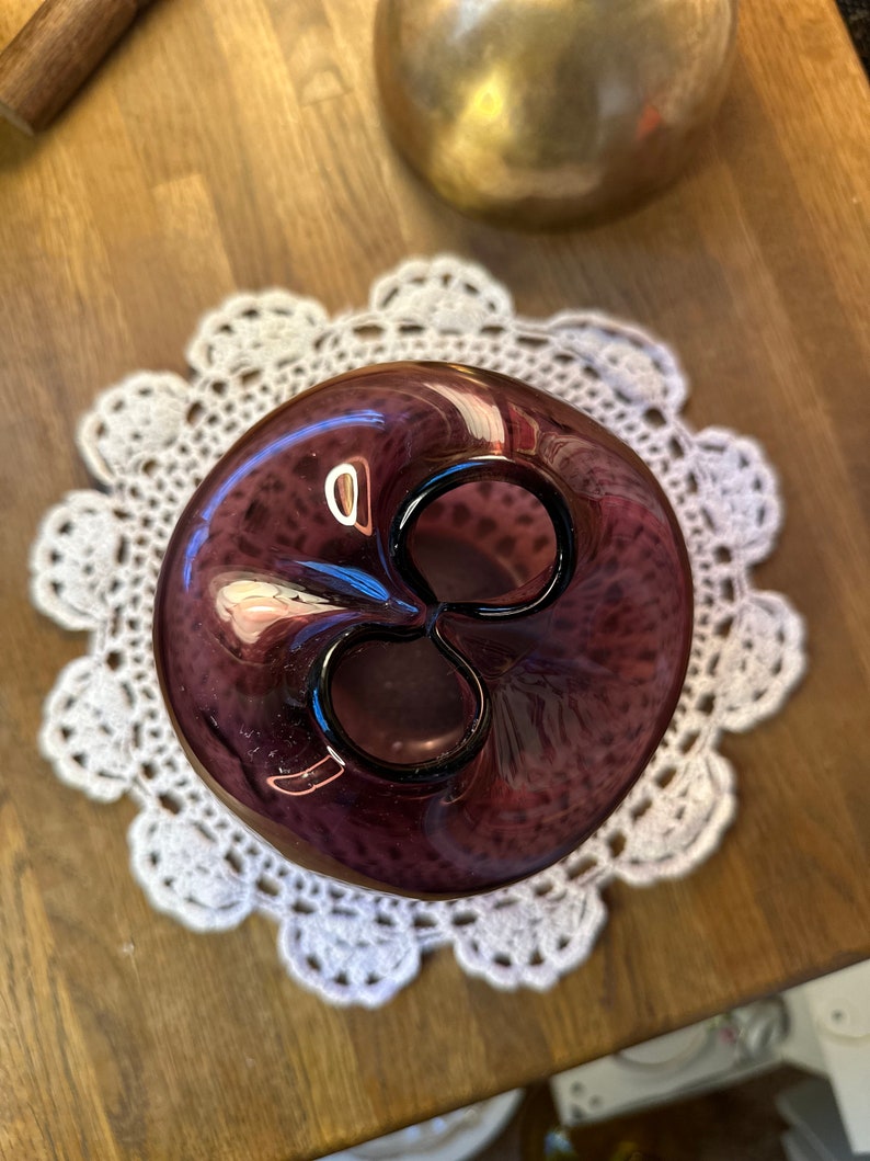 Blenko Purple Art Glass Pinch Vase - Etsy