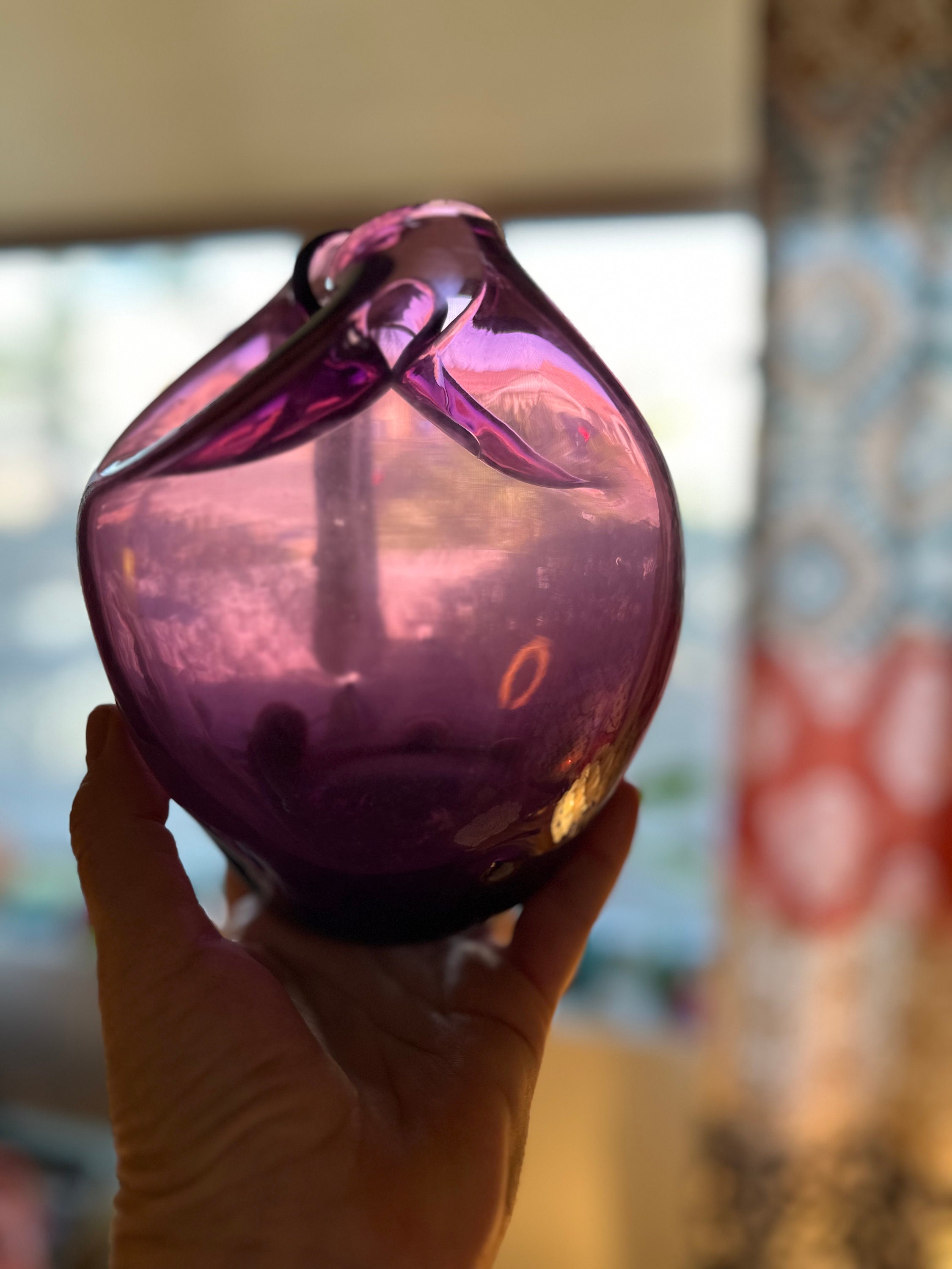 Blenko Purple Art Glass Pinch Vase - Etsy