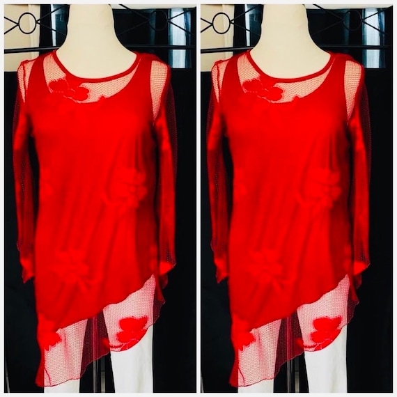 Red Blouse/top by Maria Gabrielle | Etsy