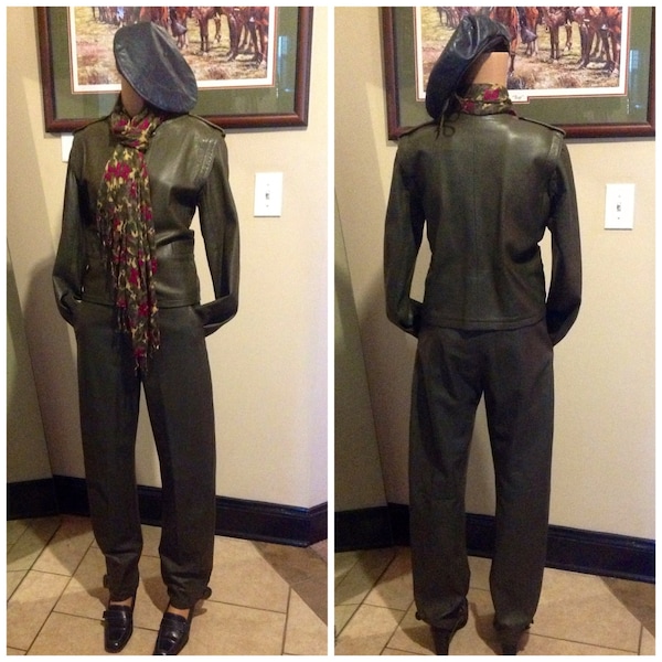 Womens Leather Two Piece Outfit - Etsy