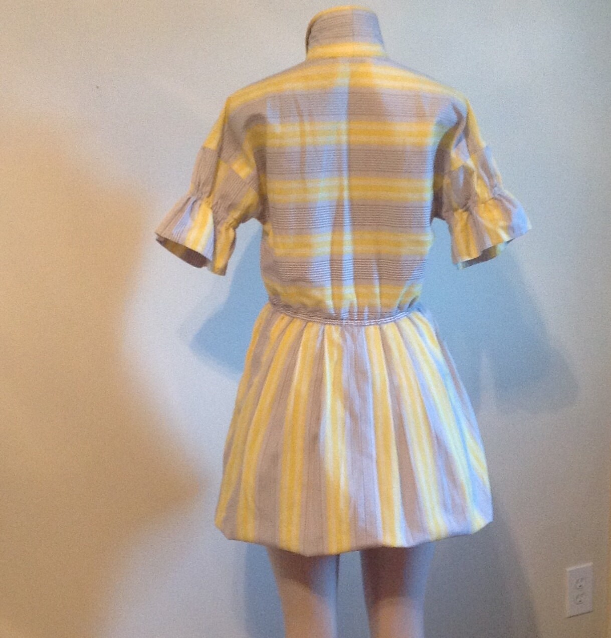 Yellow and Gray Balloon Bottom Dress up Cycled - Etsy