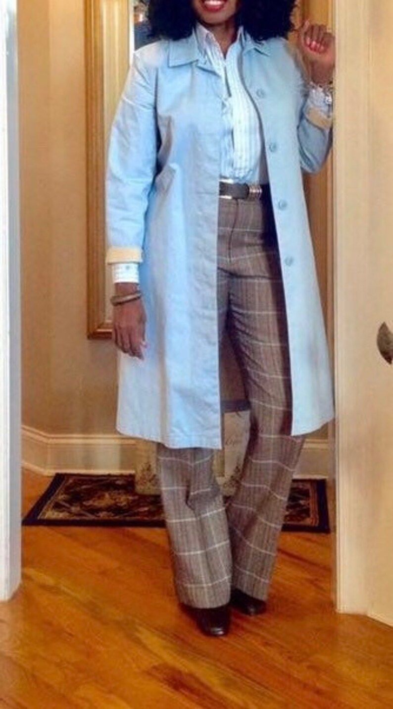 Light Blue Gap Vintage Lite Weather Trench Coat - Etsy