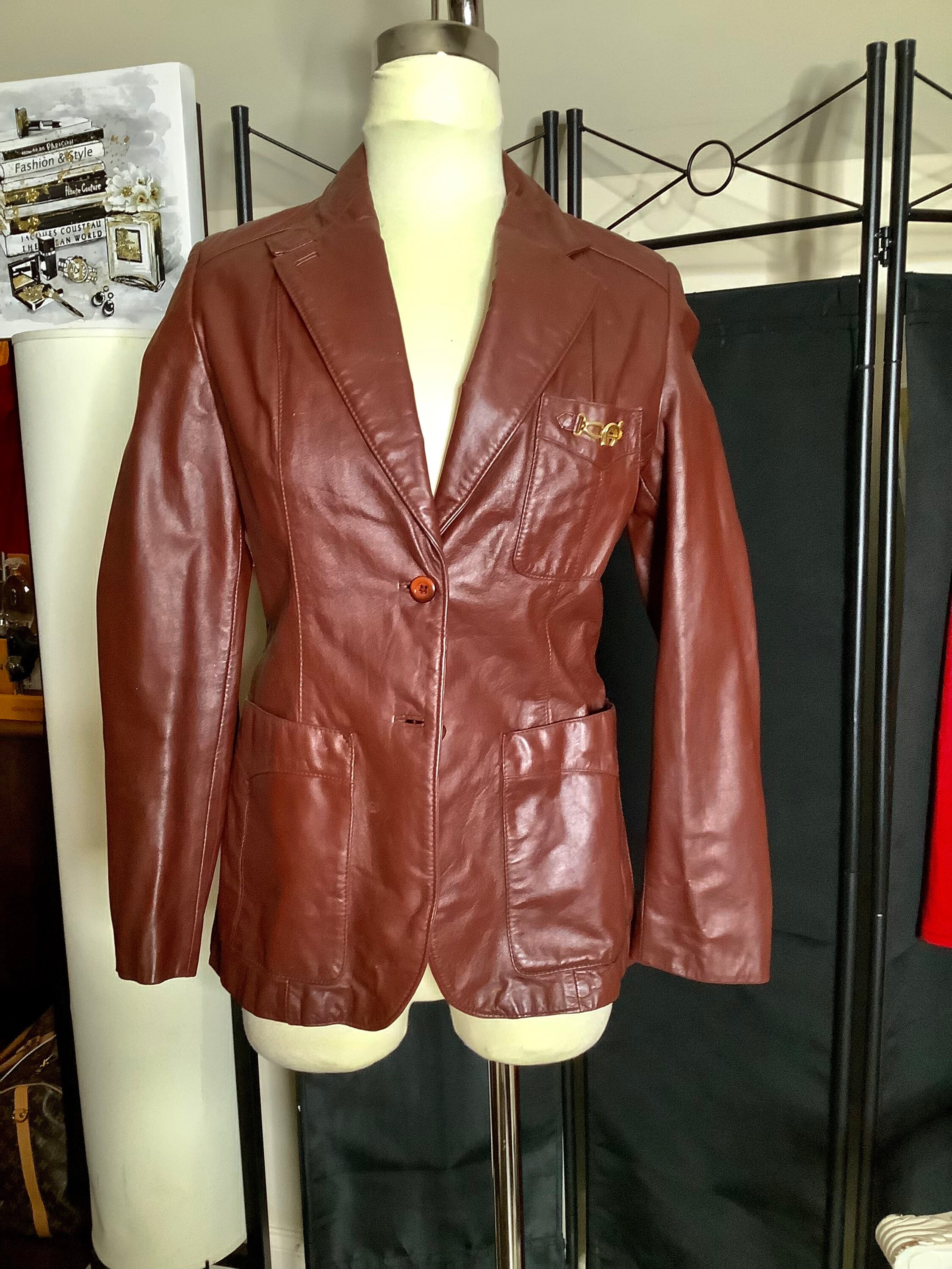 Aigner Jacket/ Blazer Leather - Etsy