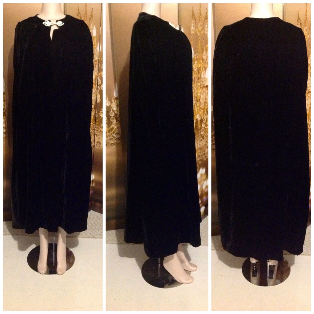 True Vintage Long Black Countess Royalty Cape - Etsy