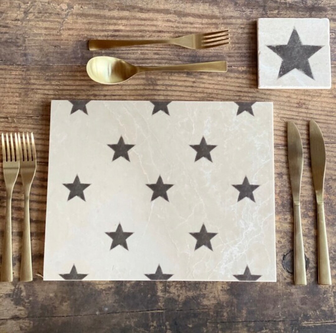 LIMITED STOCK Grey Star Marble Stone Placemat Tableware - Etsy