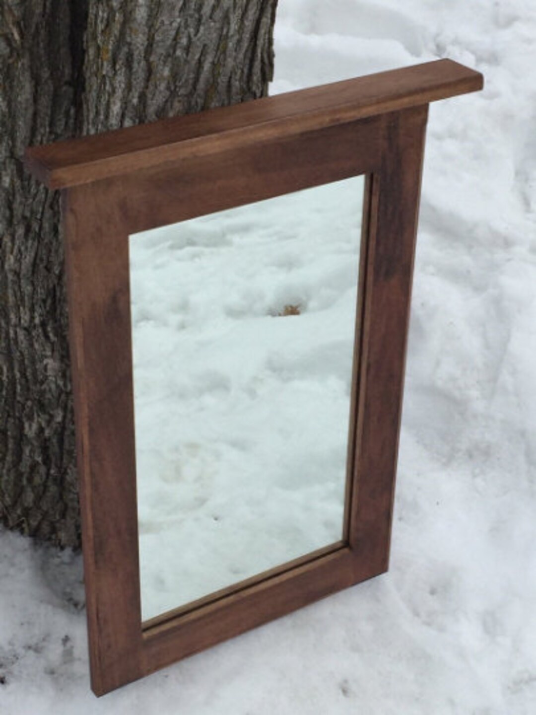 Bathroom Mirror Made of Poplar With Red Mahogany Stain Contemporary ...