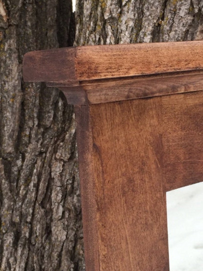 Bathroom Mirror Made of Poplar With Red Mahogany Stain Contemporary ...