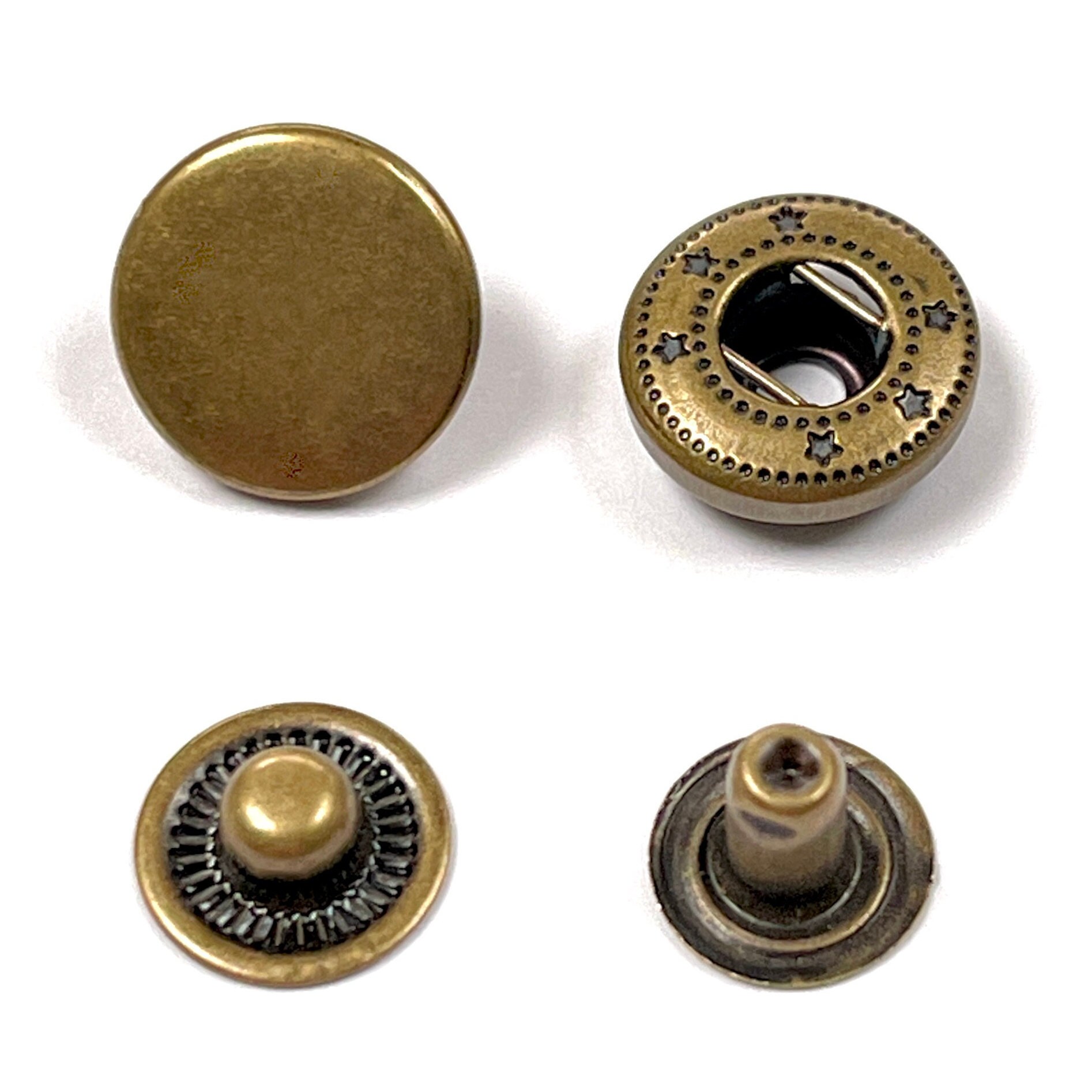 Brass Tone Snap Closure 3 sizes 10/12.5/15mm Leather Craft | Etsy