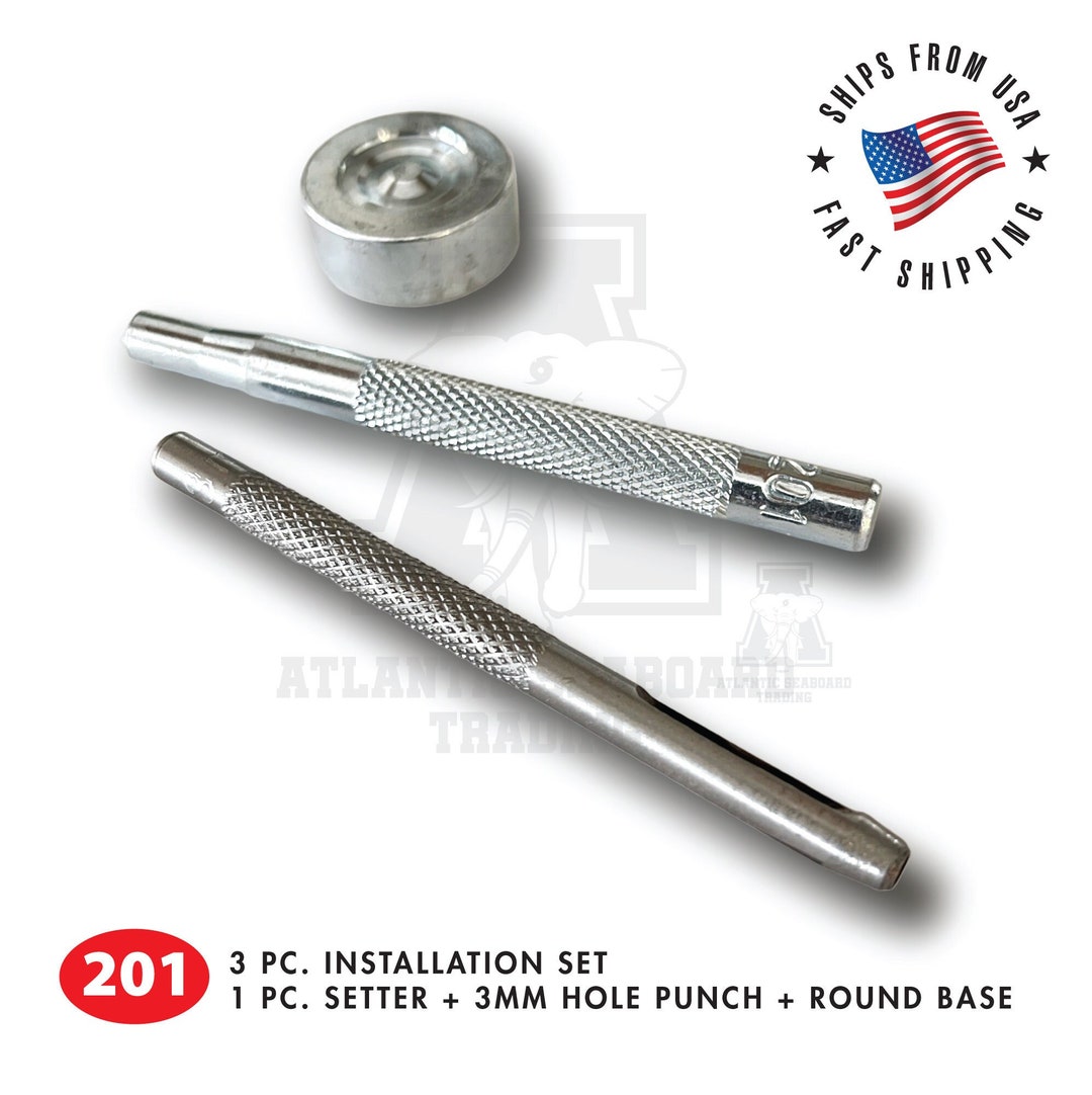201 Die Punch Rivet/popper/snap Fastener Installation Tool Set-3 Pieces ...