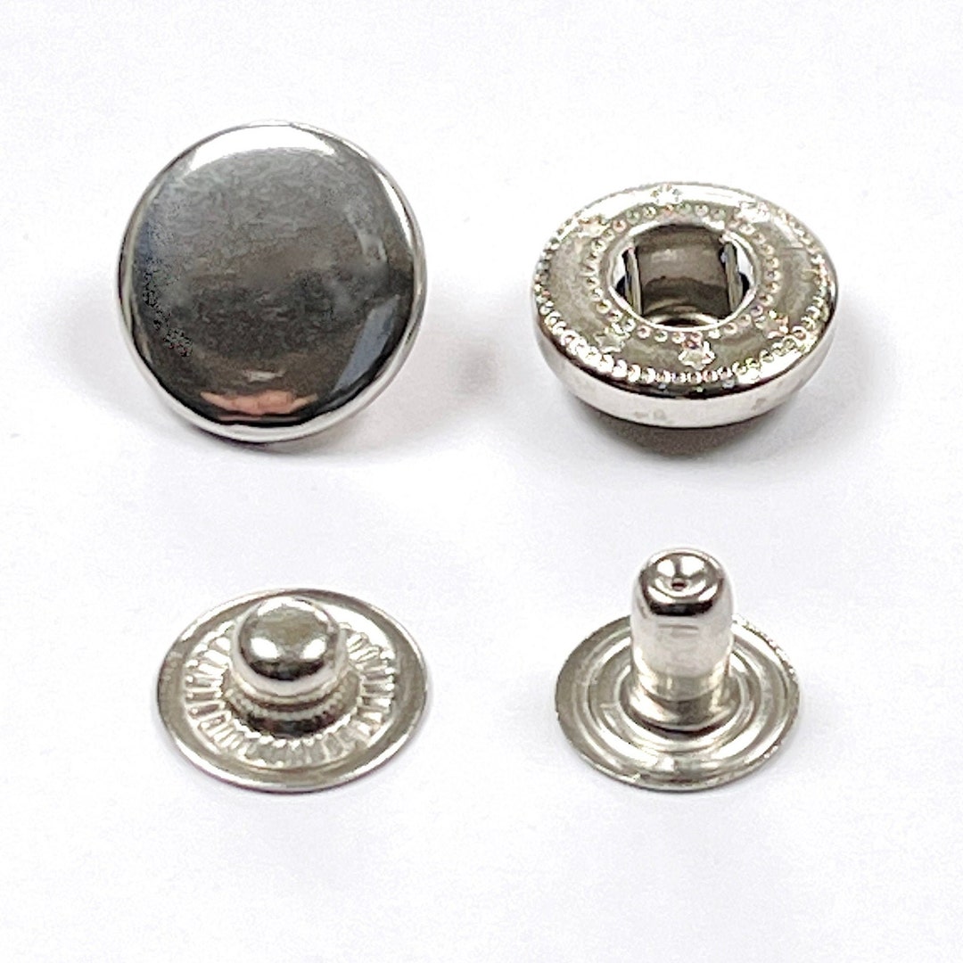 Silver Tone Snap Closure 3 Sizes 10/12.5/15mm Leather Craft Snaps ...