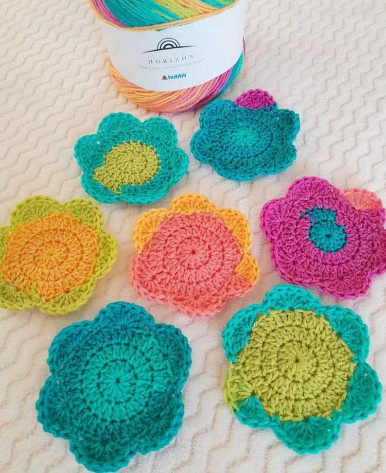 Lily Pad Granny Square Crochet Pattern UK Terms - Etsy