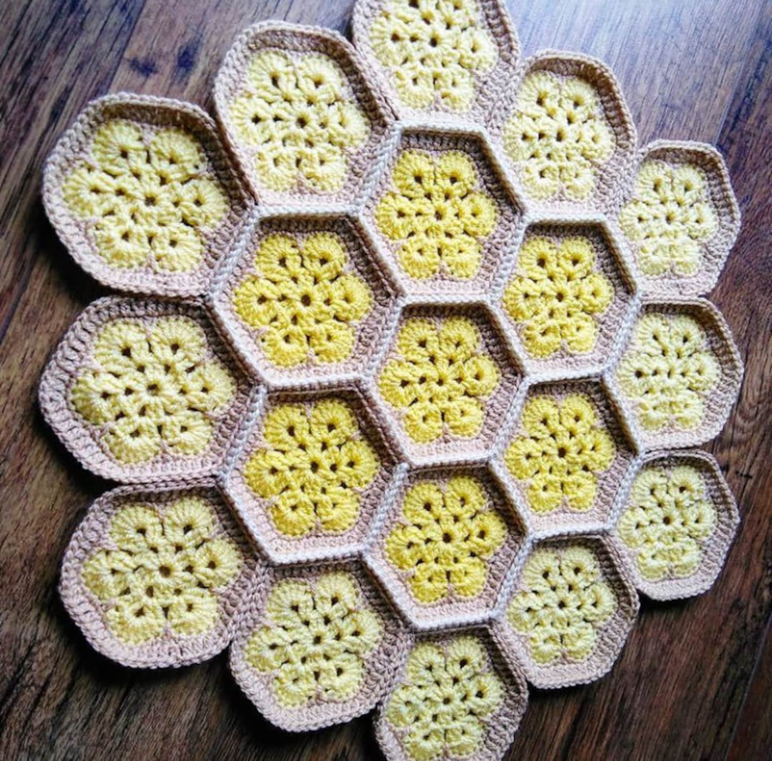 Honeycomb Crochet Blanket Pattern US Terms - Etsy