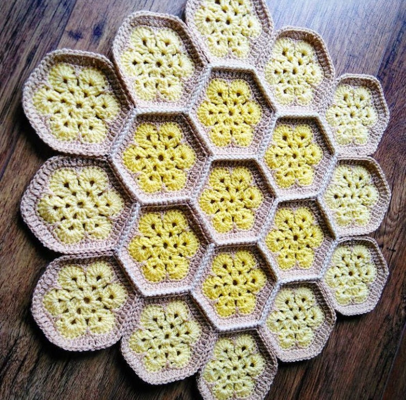 Honeycomb Crochet Blanket Pattern US Terms - Etsy