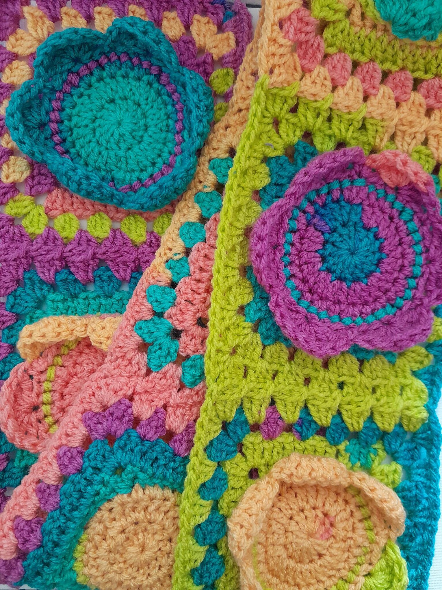 Lily Pad Granny Square Crochet Pattern US Terms - Etsy