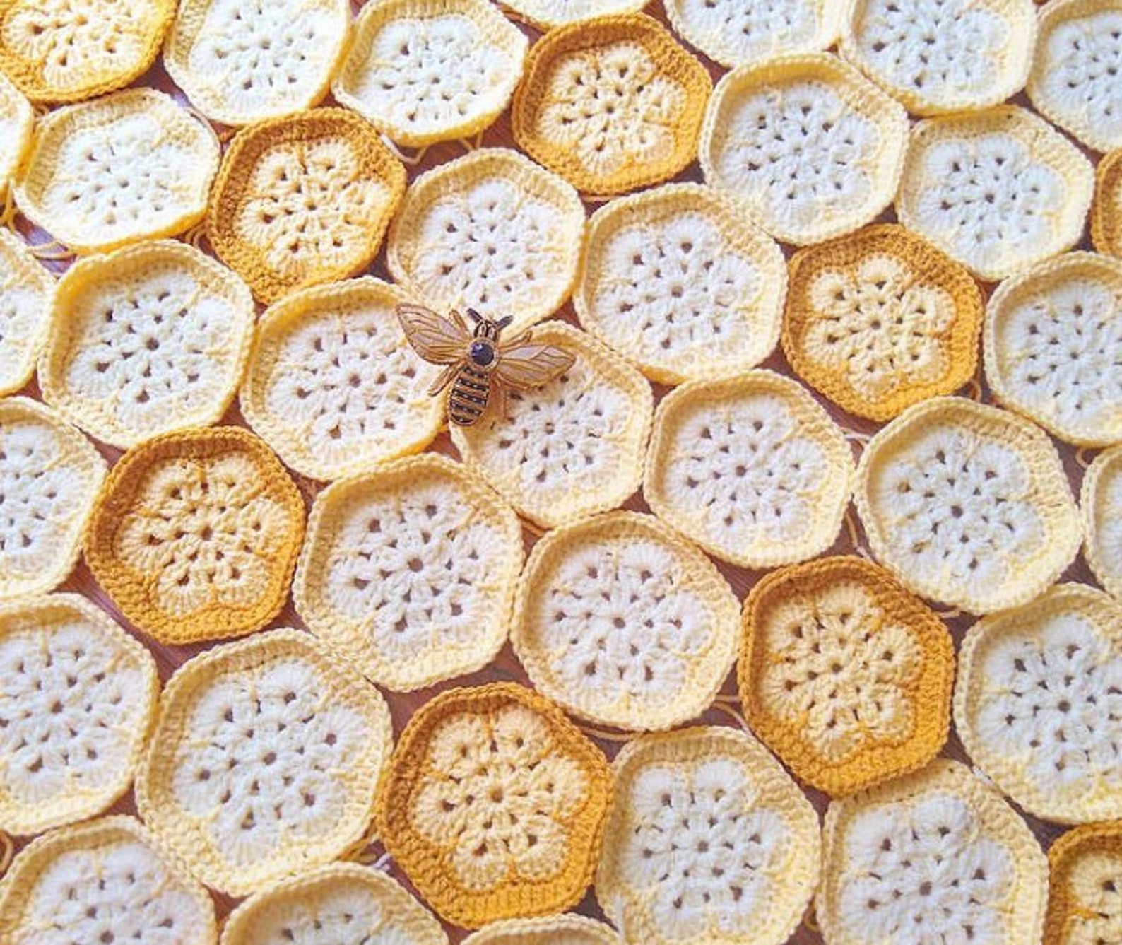 Honeycomb Crochet Blanket Pattern US Terms - Etsy