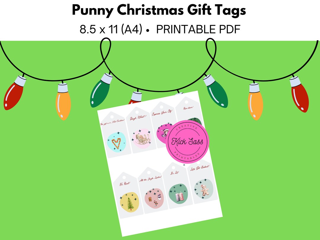 Punny Christmas Gift Tags - Etsy