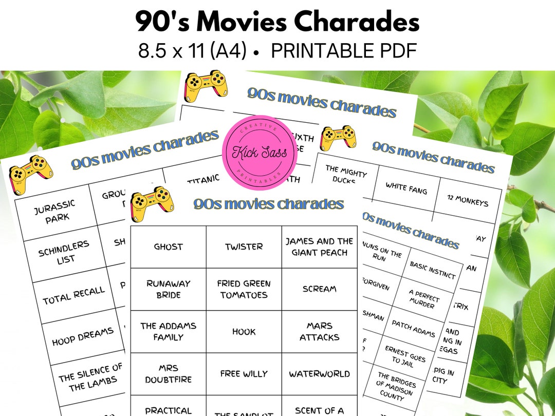 90's Movies Charades - Etsy
