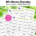 80's Movies Charades - Etsy