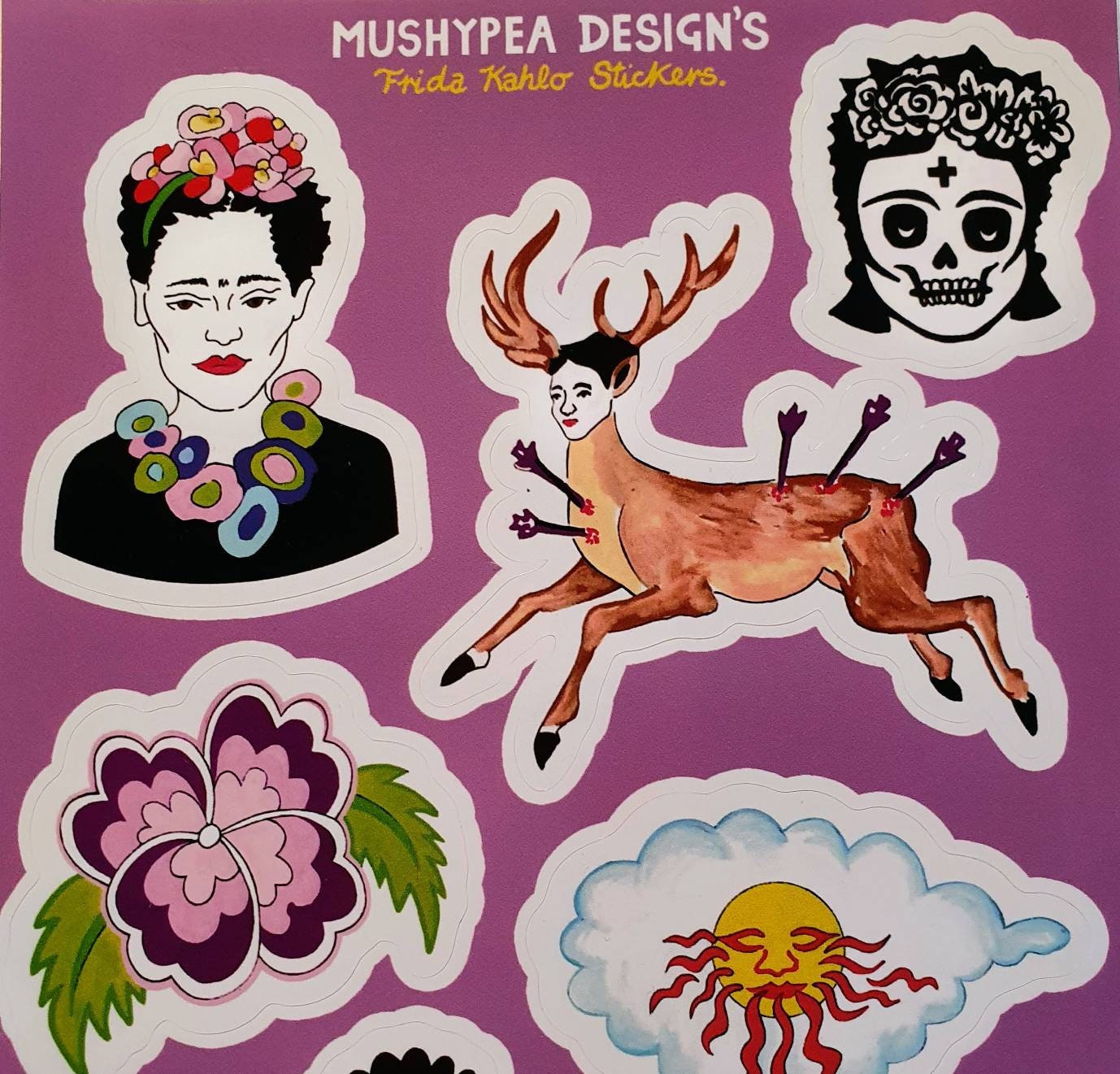 Hoja de pegatinas de Frida Kahlo - pegatinas de Frida Kahlo - Etsy México