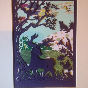 Wolf and Deer Handmade Papercut and Collage Paper Art Gift - Etsy