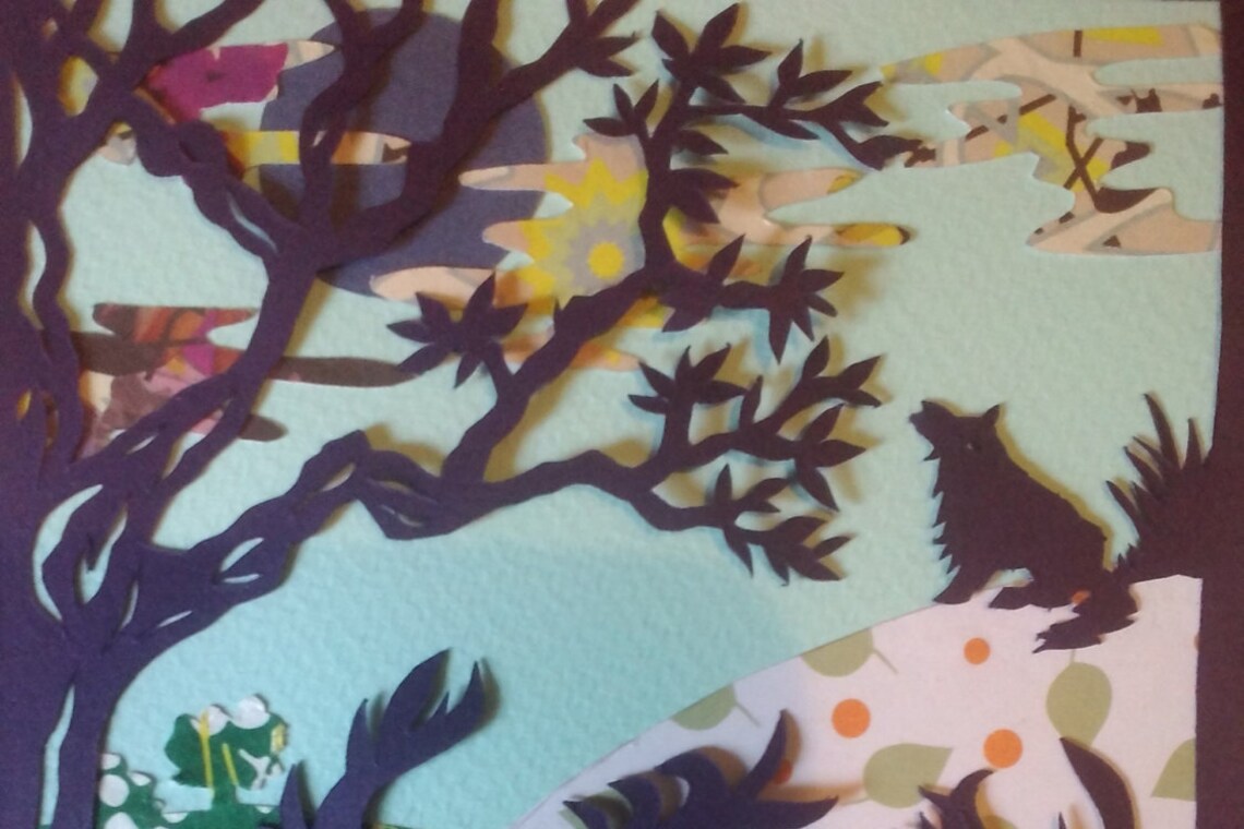 Wolf and Deer Handmade Papercut and Collage Paper Art Gift - Etsy