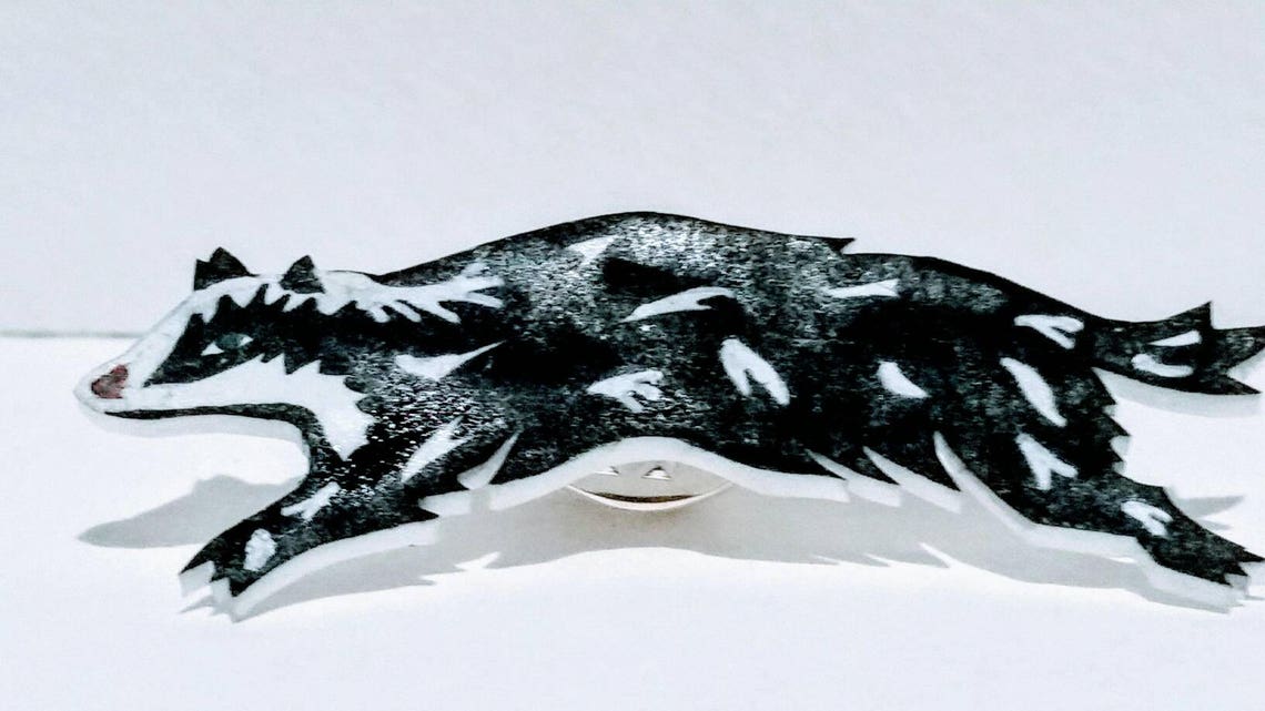Badger Pin-badger Jewellery-pin-animal Pin-jewellry-fashion Jewellery ...