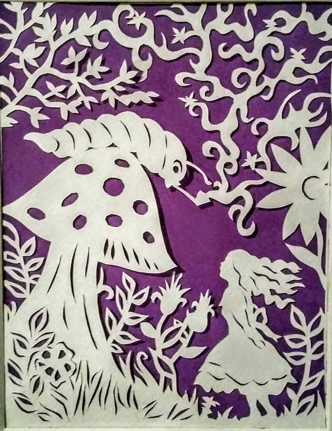 Alice "who Are You?" Said the Caterpillar- Papercut- Paper Art-alice in ...