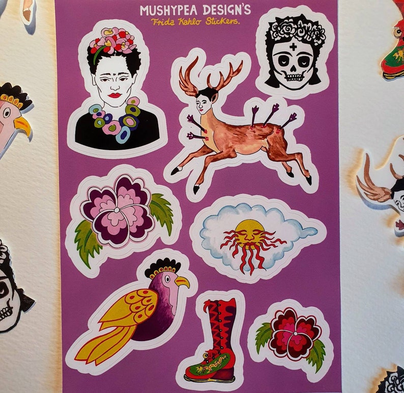 Frida Kahlo Sticker Sheet - Frida Kahlo Stickers - Etsy