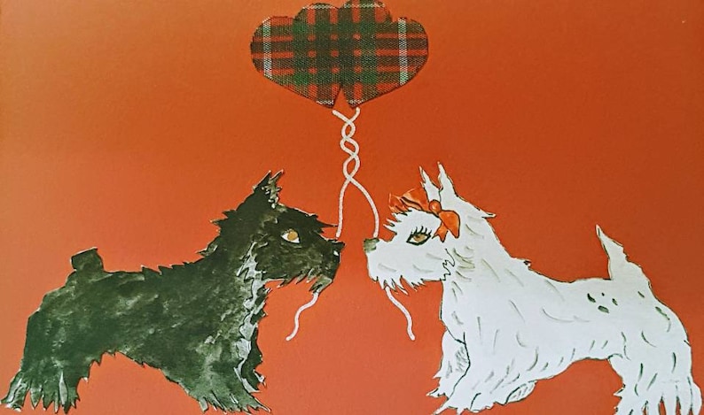 Cute Scottie Dog Handmade Card - Etsy