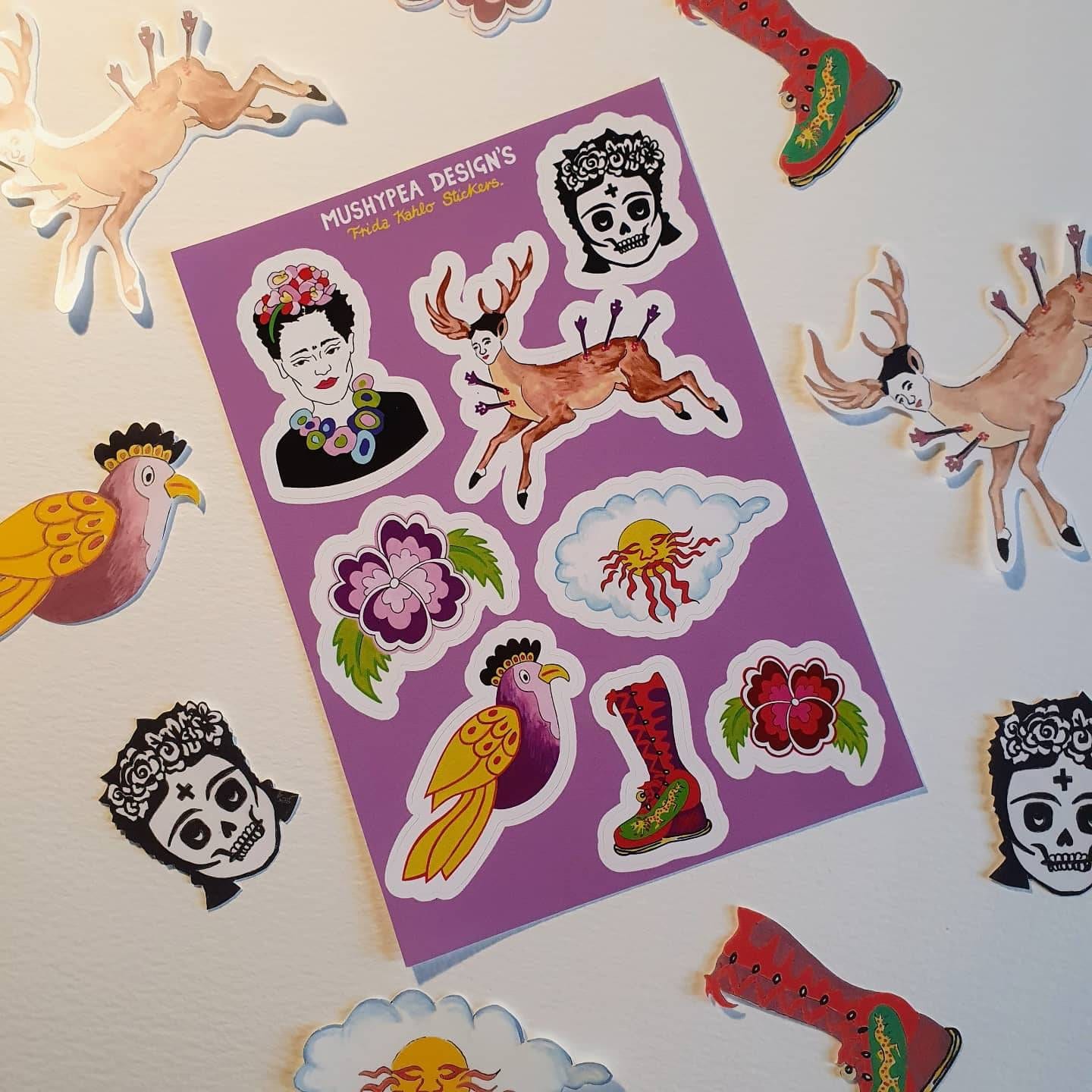 Hoja de pegatinas de Frida Kahlo - pegatinas de Frida Kahlo - Etsy México