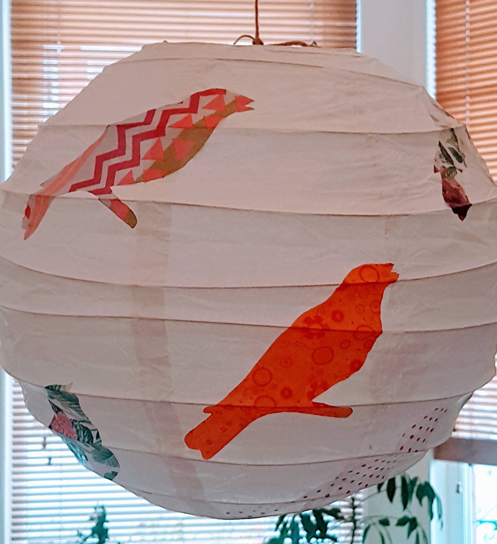 Decoupage Garden Bird Rice Paper Lantern- Decoupage Bird Lampshade ...
